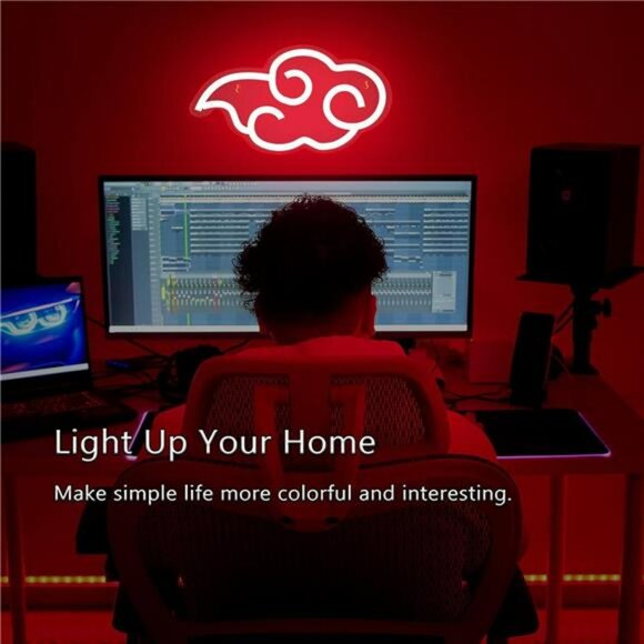 Urban Outfitters | Wall Decor | Neon Led Bright Vivid Red Anime Cloud ...